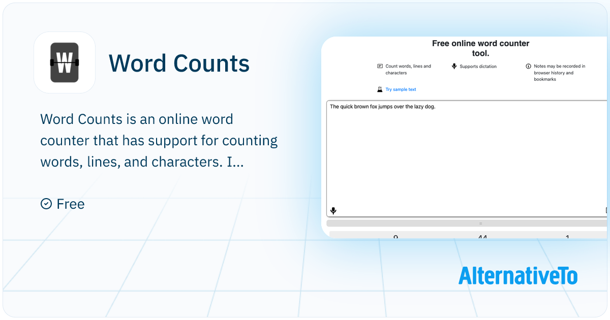 Word Counts: A free online word counter | AlternativeTo