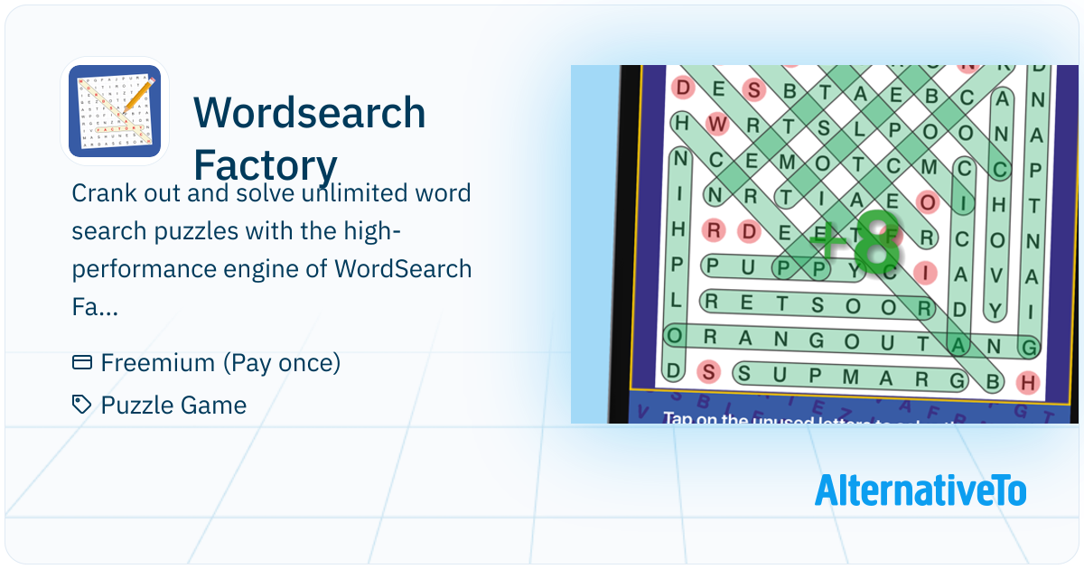 Wordsearch Factory: An app that creates new word search puzzles every ...