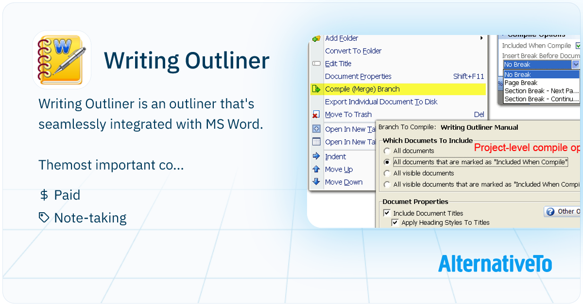 Writing Outliner: Outliner that's | AlternativeTo