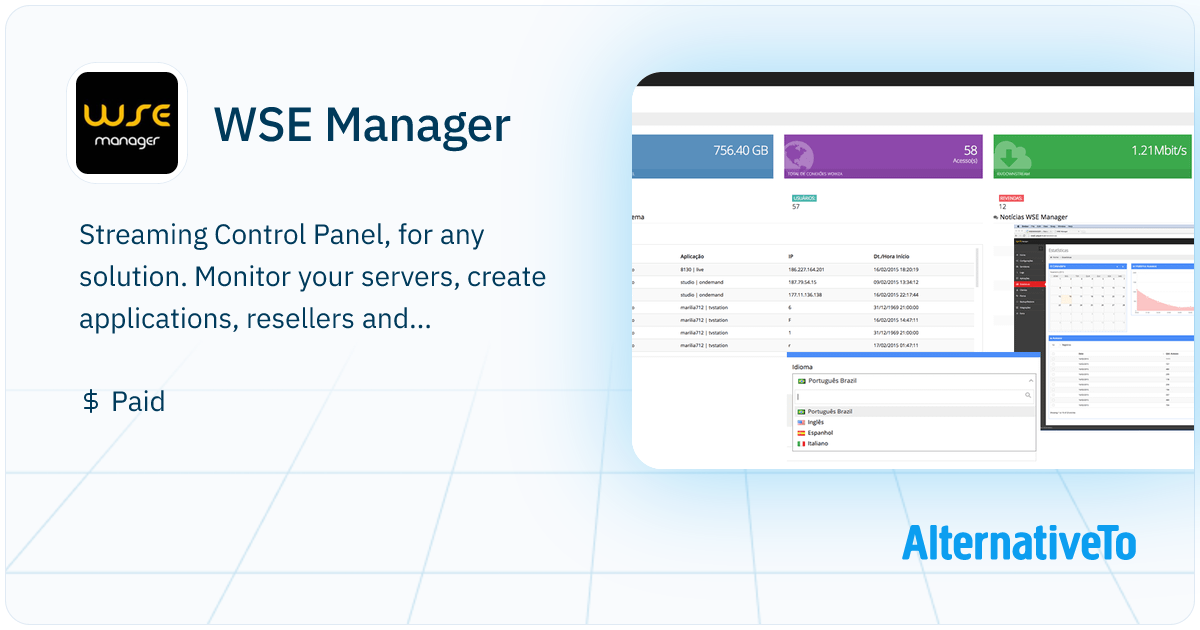 WSE Manager: Control Panel for Streaming, and control servers ...