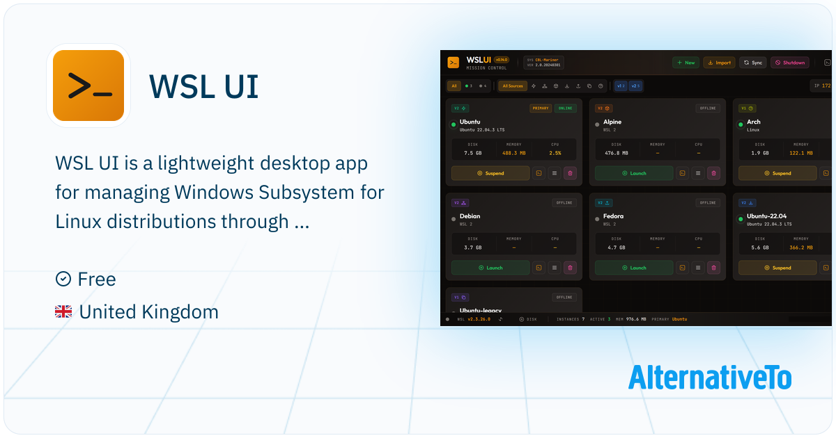 WSL UI: WSL2 Manager desktop application built with Tauri, Vite, React ...