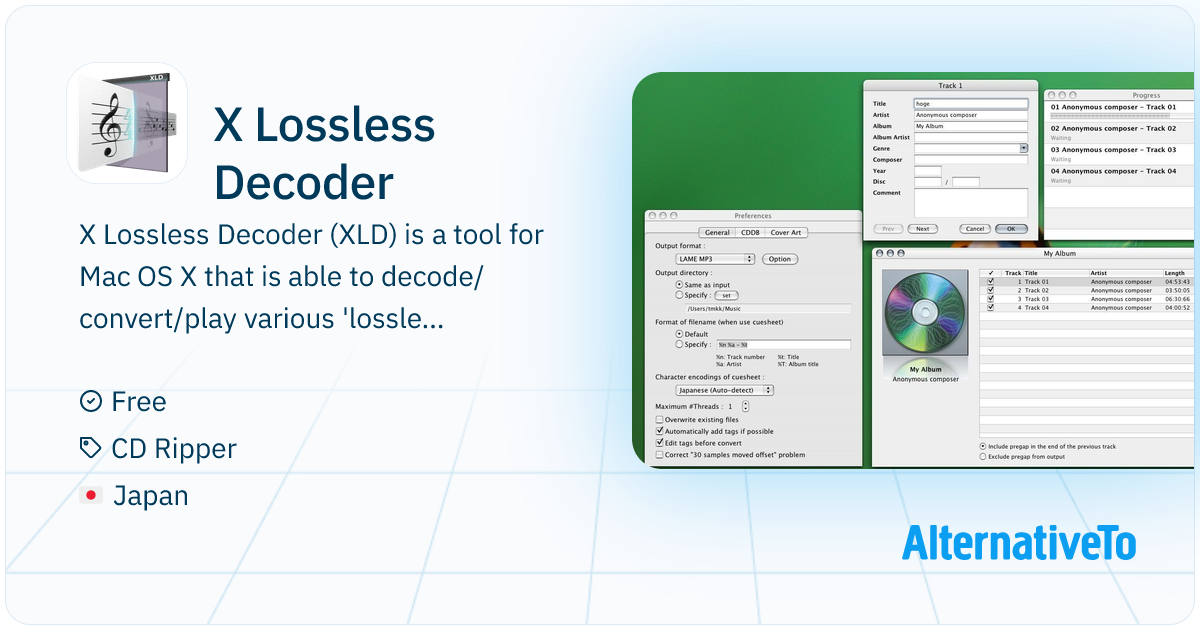 X Lossless Decoder: (XLD) is a tool for Mac OS X | AlternativeTo