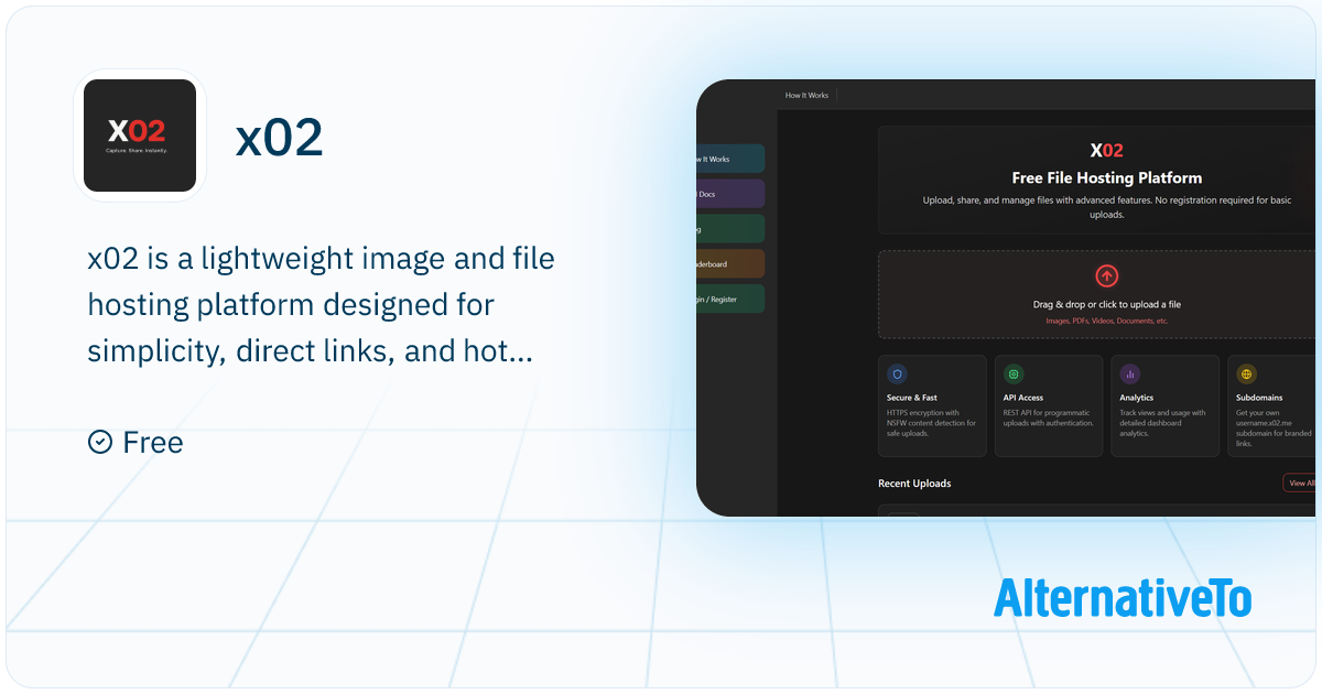 x02: Lightweight image and file hosting platform with direct links ...