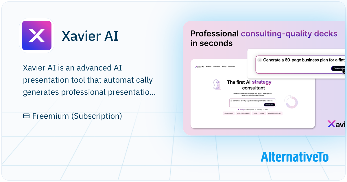 Xavier AI: The First AI Strategy Consultant | AlternativeTo