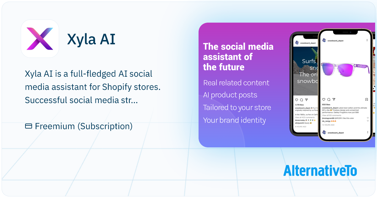 Xyla AI: Generates social media posts for Shopify stores | AlternativeTo