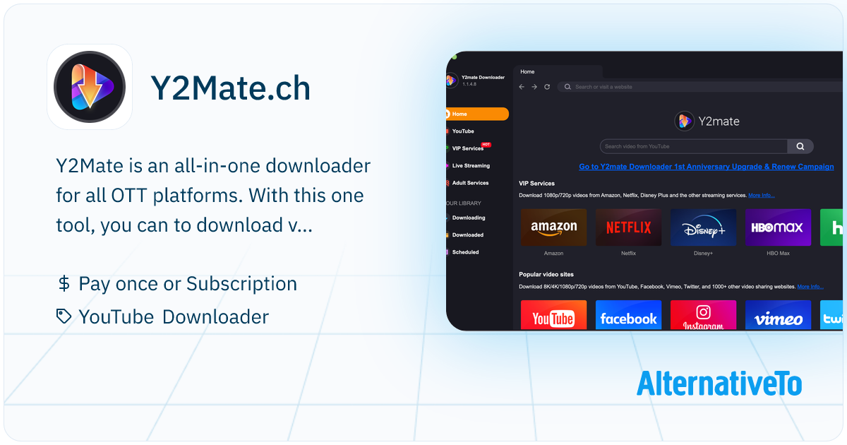 Y2Mate.ch: To be your best video mate | AlternativeTo
