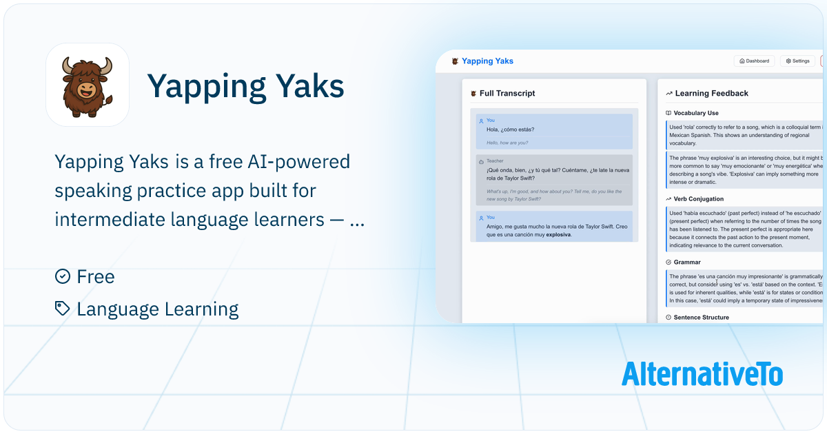 Yapping Yaks: AI speaking practice for intermediate language learners ...