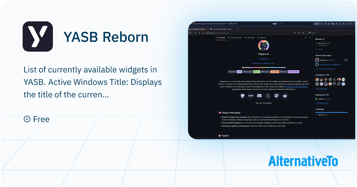 YASB Reborn: A highly configurable Windows status bar written in Python | AlternativeTo