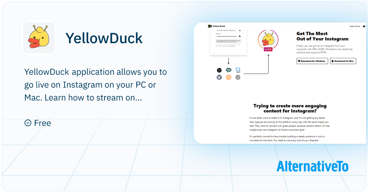 YellowDuck: Application allows you to go live on | AlternativeTo