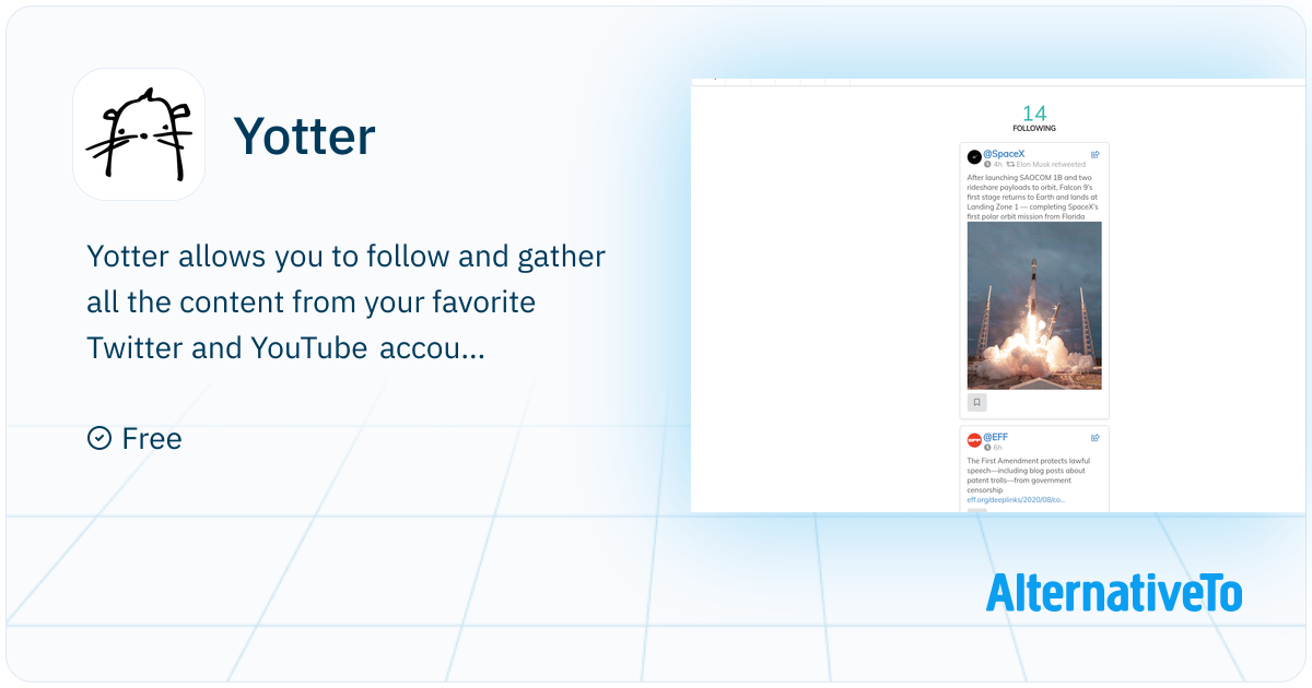 Yotter: Youtube and Twitter with privacy | AlternativeTo