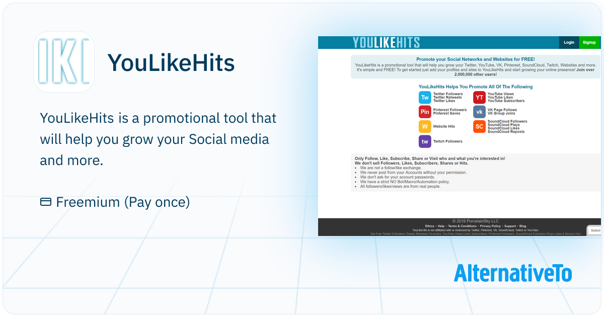 YouLikeHits: Promotional tool that will help you grow your Social media ...