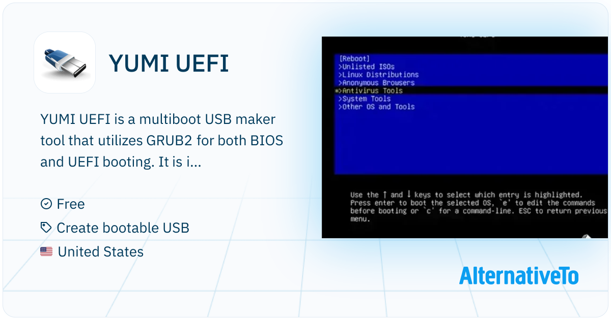 YUMI UEFI: Multiboot USB maker tool that utilizes GRUB2 for both BIOS ...