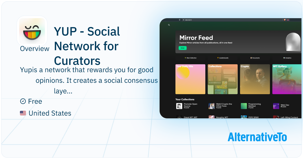 YUP - Social Network for Curators: YUP is a social DAPP where accounts ...