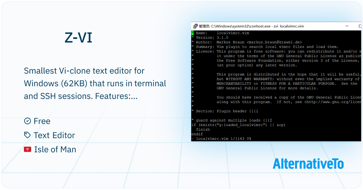Z-VI: Smallest Vi-clone Text Editor for Windows CLI and SSH session ...