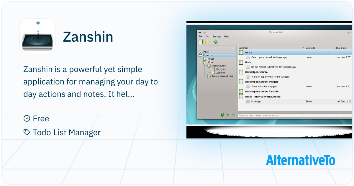 Zanshin: Powerful yet simple application for | AlternativeTo