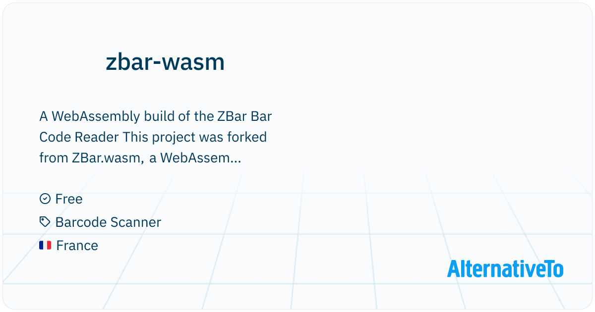 zbar-wasm: A WebAssembly build of the ZBar Bar Code Reader | AlternativeTo
