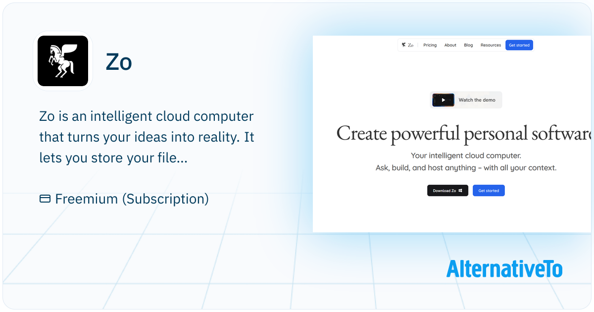 Zo: Intelligent cloud computer that helps you store files, connect apps ...