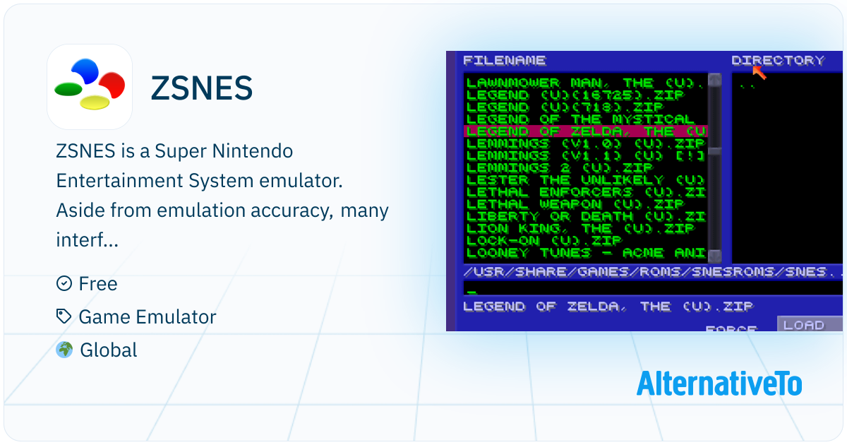 ZSNES: Super Nintendo Entertainment System | AlternativeTo