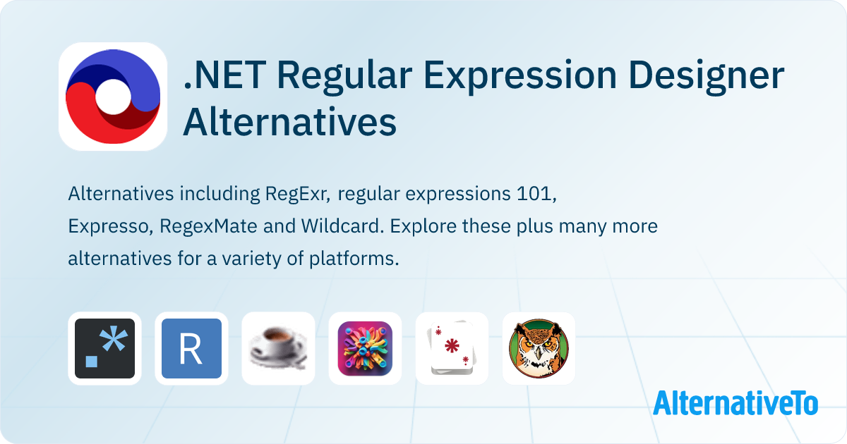 .NET Regular Expression Designer Alternatives - Explore Similar ...