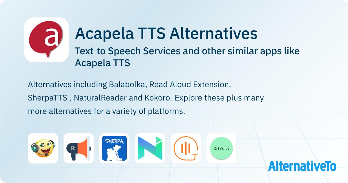 Acapela TTS Alternatives: Top 12 Text to Speech Services & Similar Apps ...