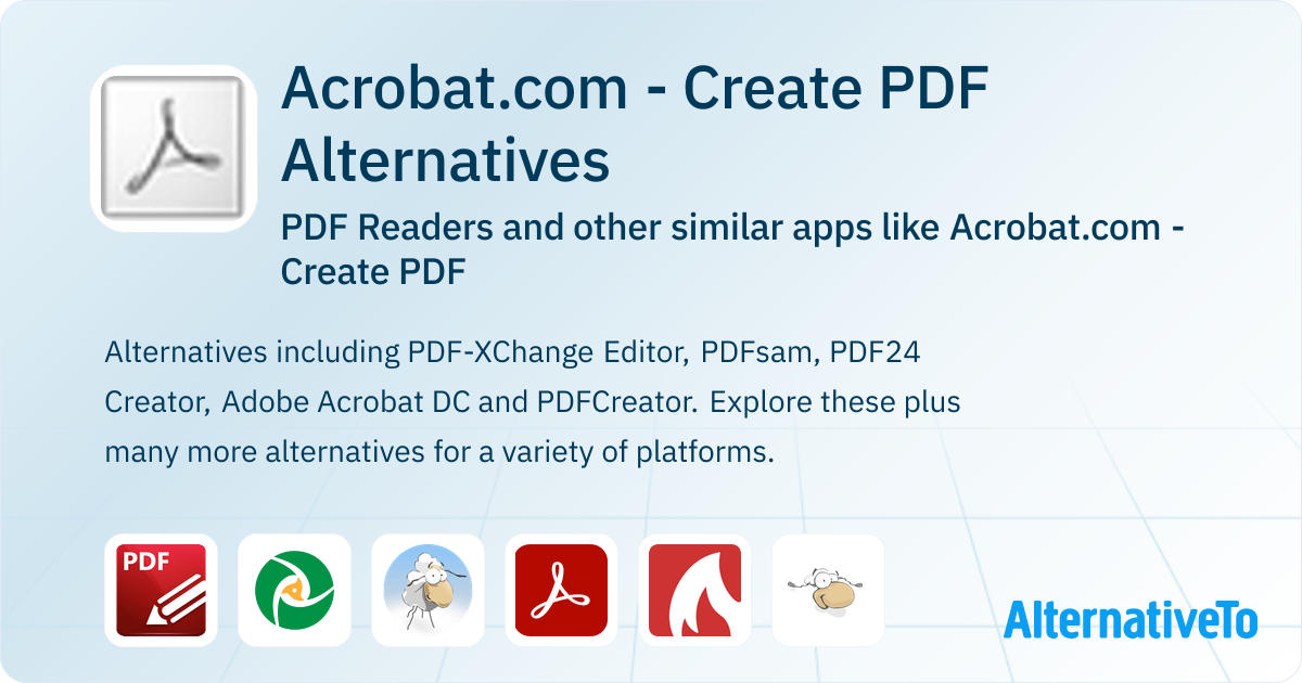 Acrobat.com - Create PDF Alternatives: Top 12 PDF Readers & Similar ...