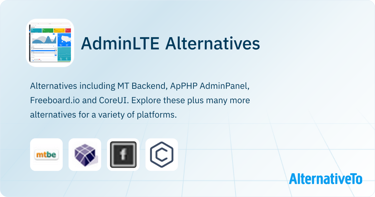 AdminLTE Alternatives - Explore Similar Software | AlternativeTo