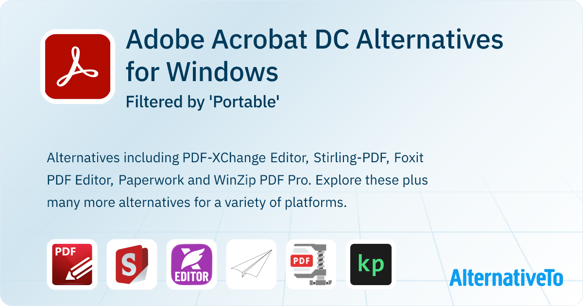 Adobe Acrobat DC Alternatives for Windows filtered by 'Portable ...