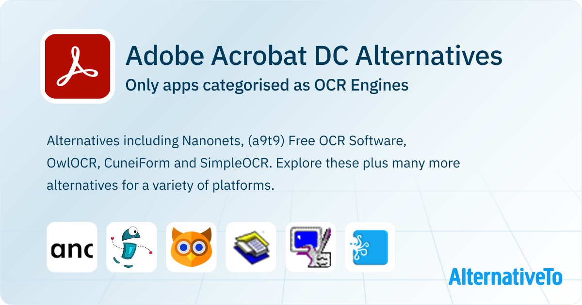 Adobe Acrobat DC Alternatives: Top 7 OCR Engines | AlternativeTo