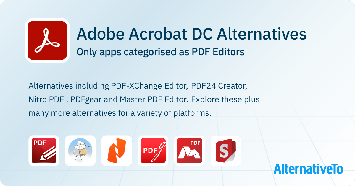 Adobe Acrobat DC Alternatives: Top 12 PDF Editors | AlternativeTo