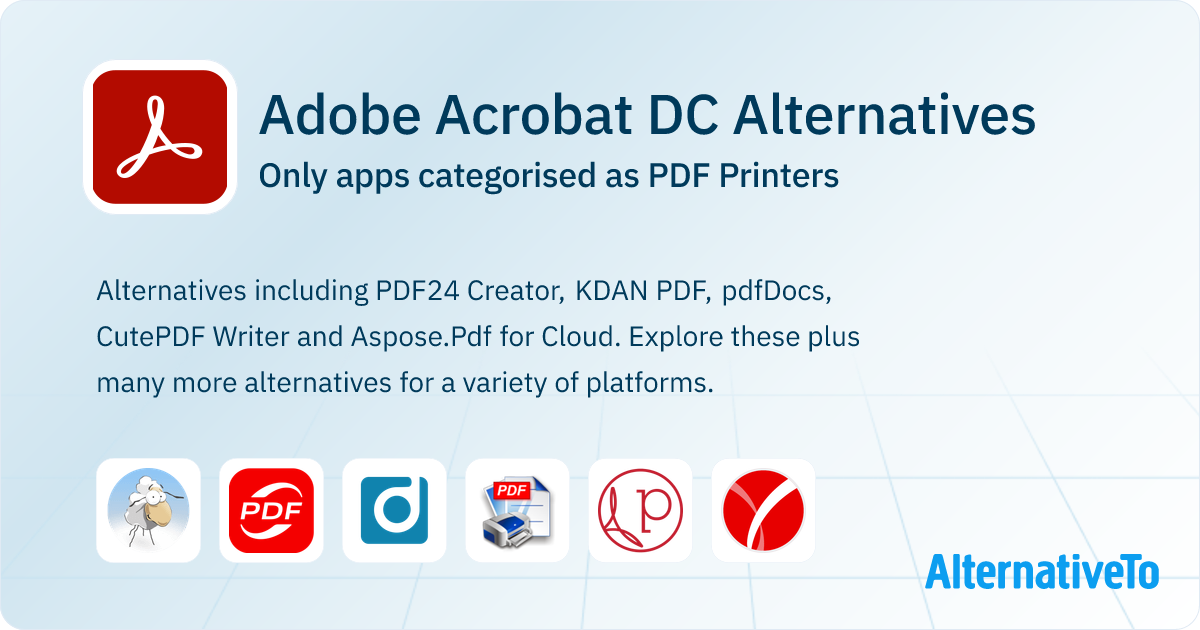 Adobe Acrobat DC Alternatives: Top 21 PDF Printers | AlternativeTo