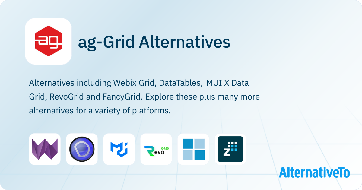 ag-Grid Alternatives - Explore Similar Software | AlternativeTo