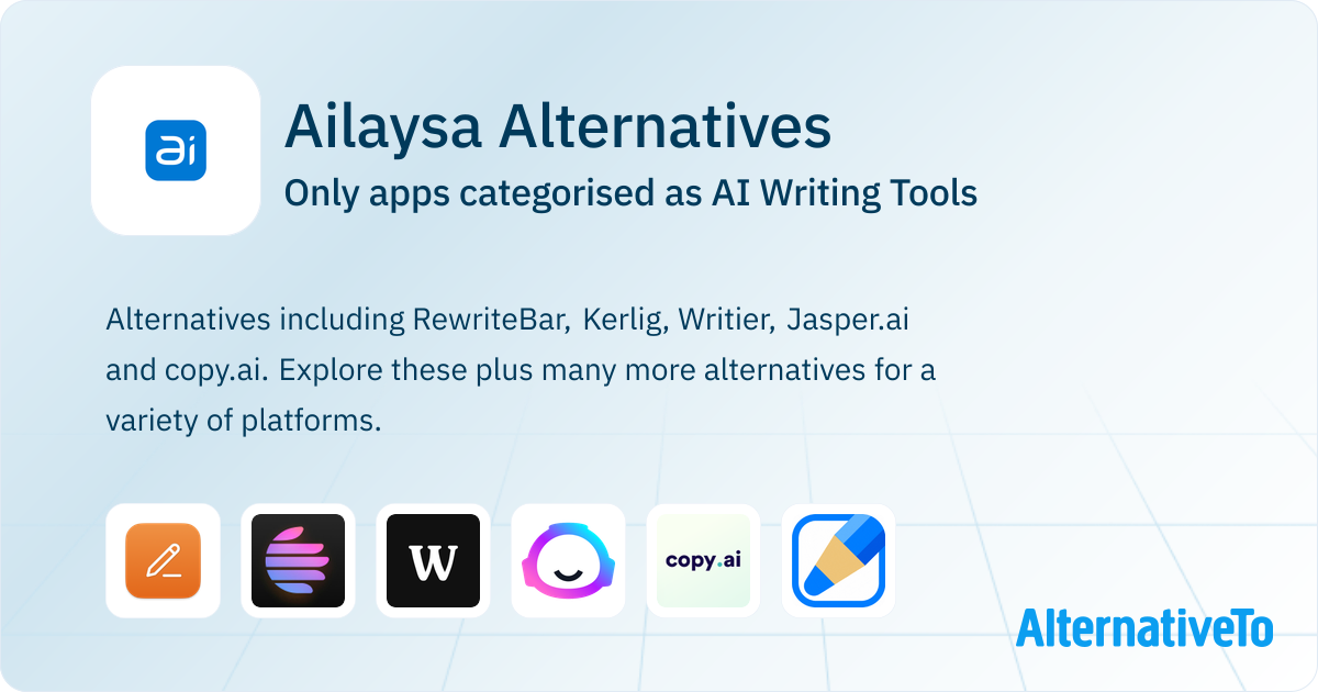 Ailaysa Alternatives: Top 10 AI Writing Tools | AlternativeTo