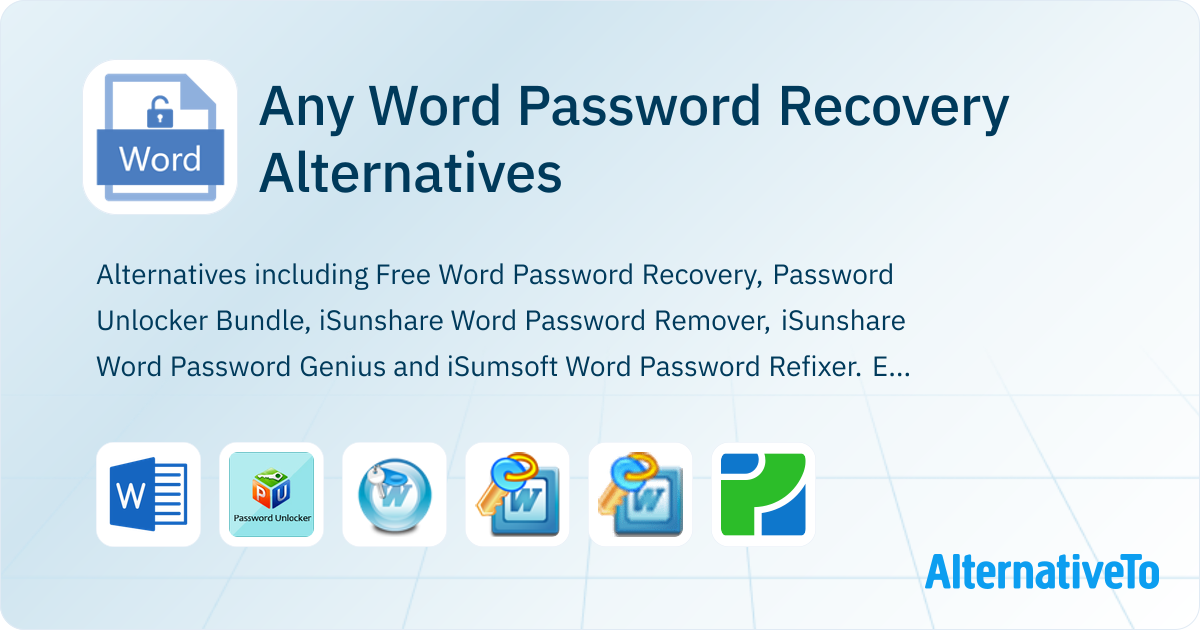 Any Word Password Recovery Alternatives - Explore Similar Software ...