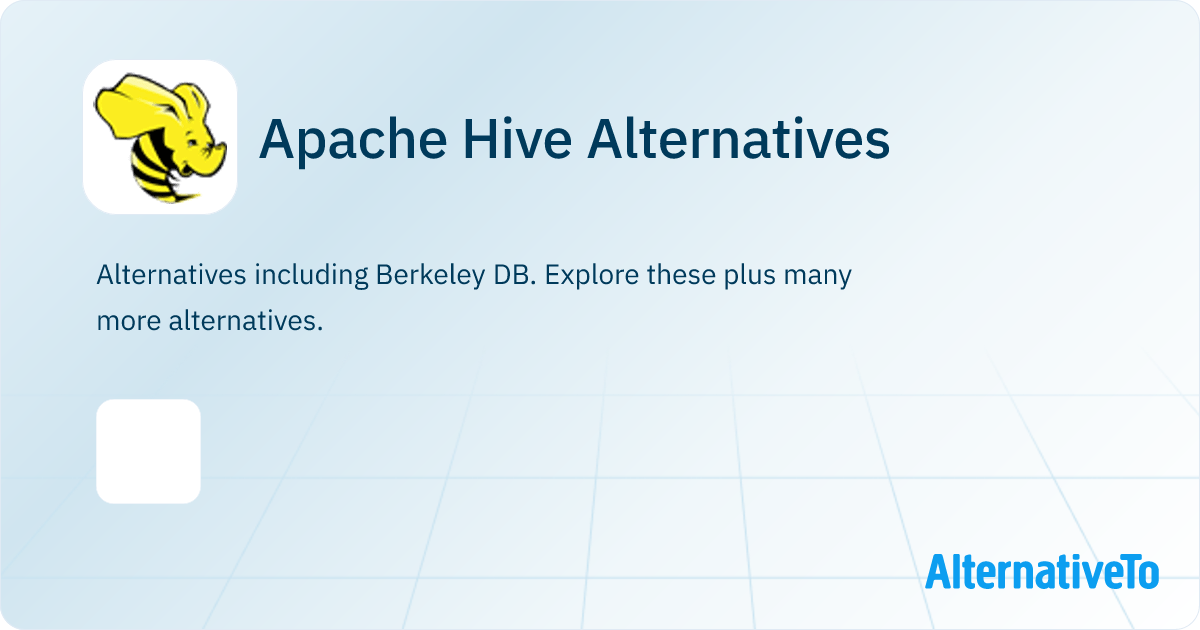 Apache Hive Alternatives - Explore Similar Software | AlternativeTo