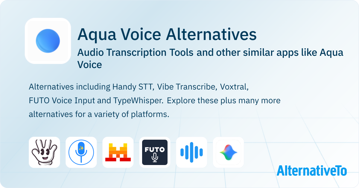 Aqua Voice Alternatives: Top 12 Audio Transcription Tools & Similar ...