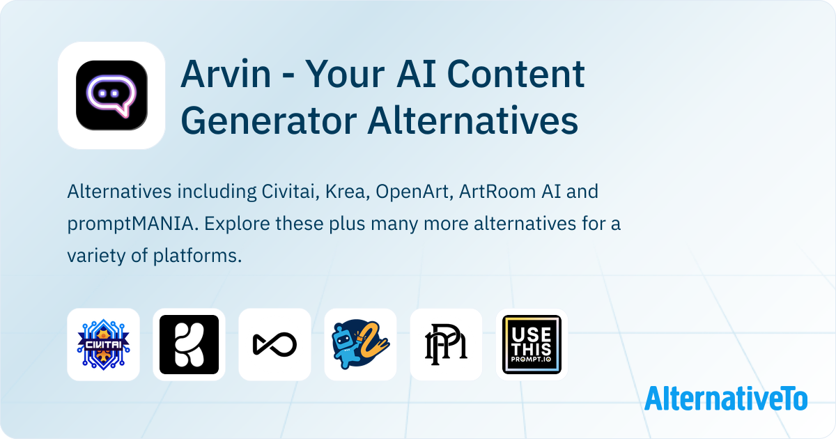 Arvin - Your AI Content Generator Alternatives - Explore Similar Sites ...