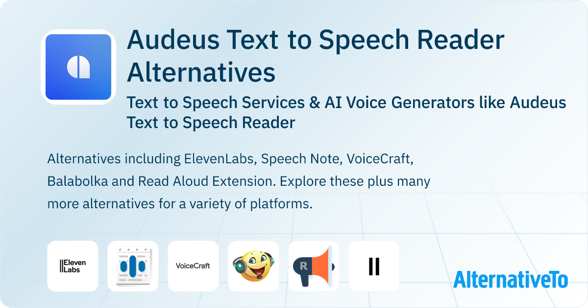 Audeus Text to Speech Reader Alternatives: Top 12 Text to Speech ...