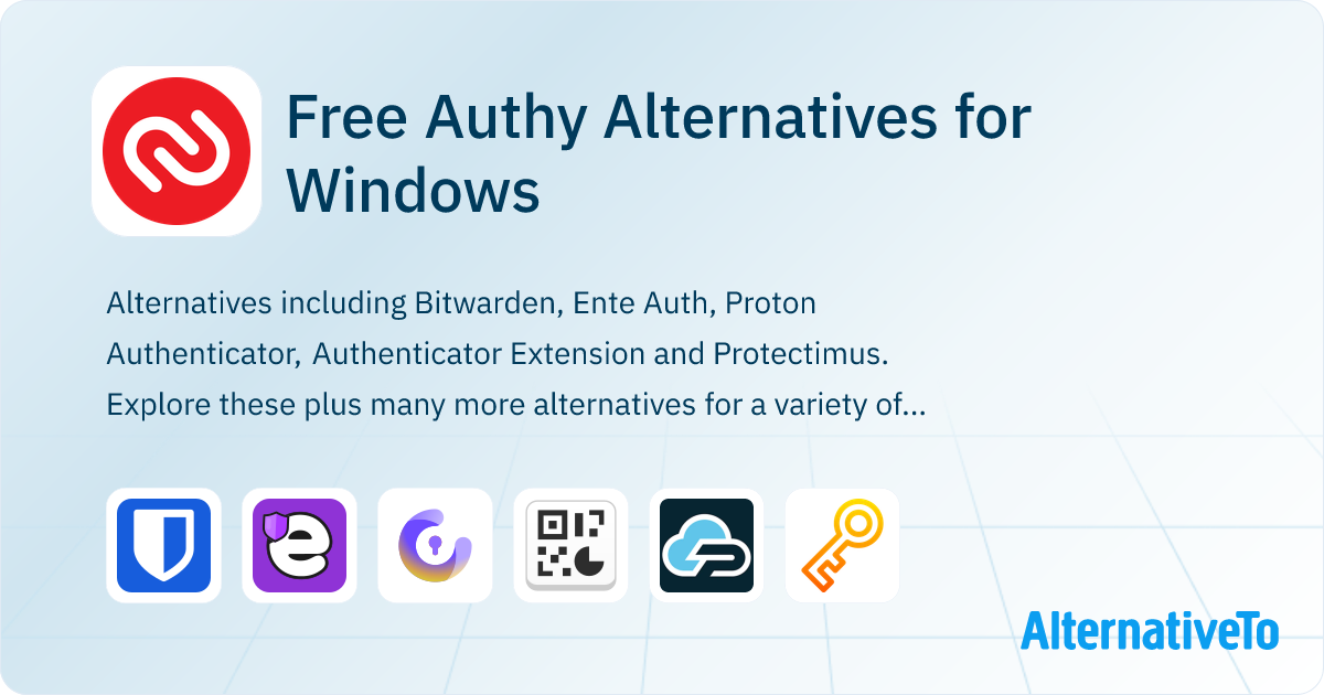 Free Authy Alternatives for Windows: Top 20 Authenticators | AlternativeTo