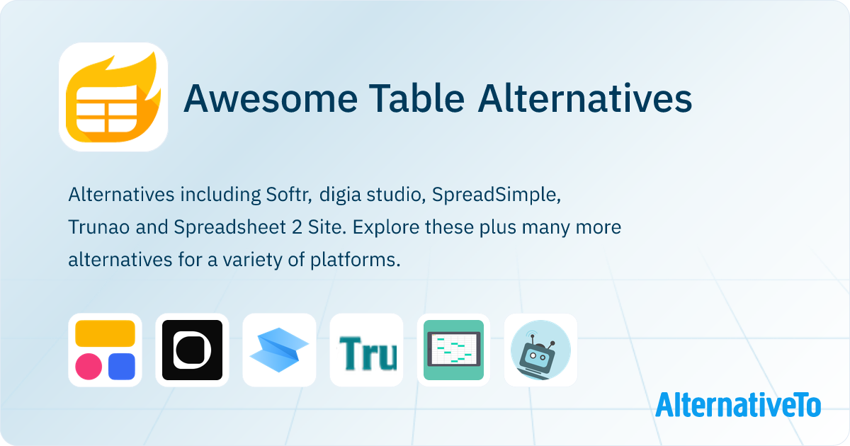 Awesome Table Alternatives - Explore Similar Sites & Apps | AlternativeTo