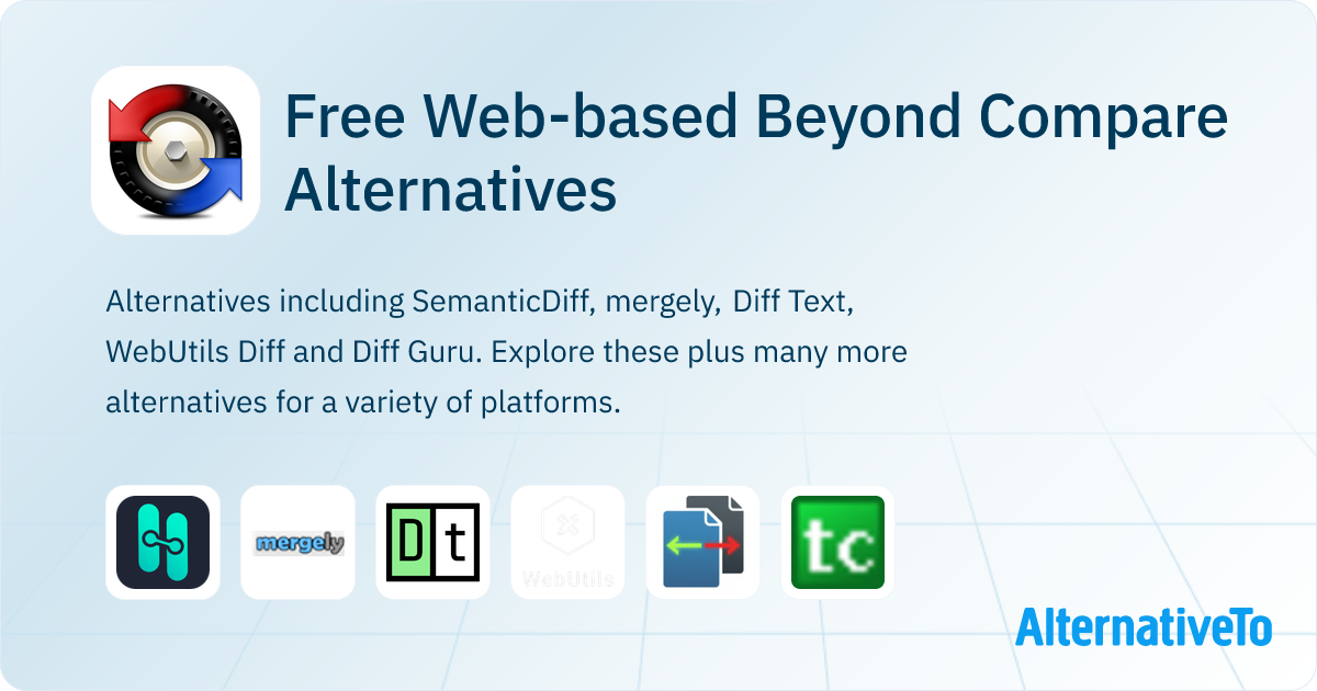Free Beyond Compare Alternatives: Top 10 Web-based Diff Tools | AlternativeTo