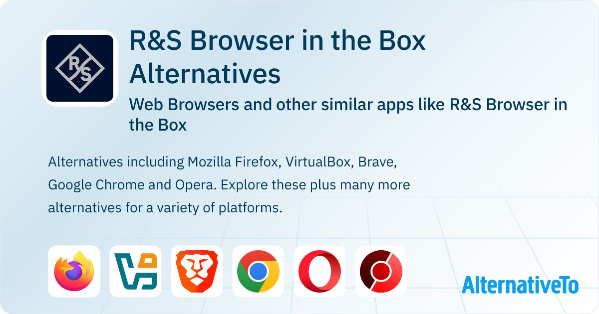 R&S Browser in the Box Alternatives: Top 12 Web Browsers & Similar Apps ...