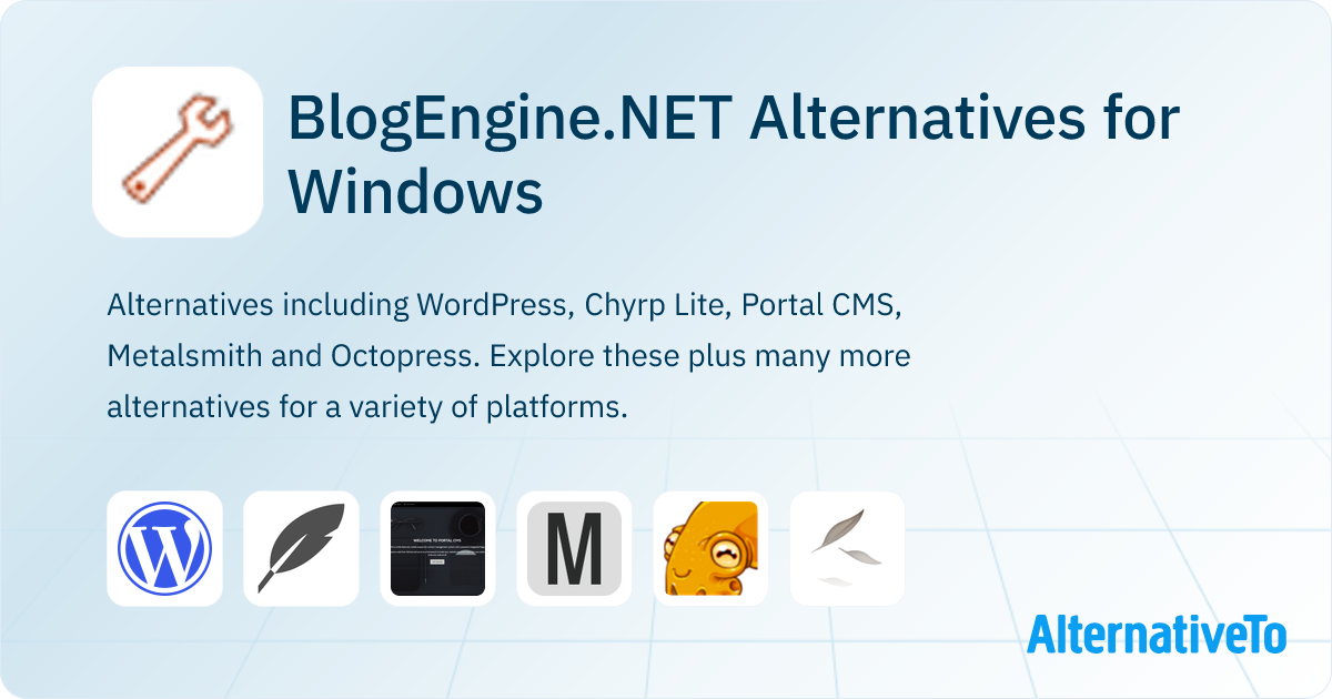 BlogEngine.NET Alternatives for Windows: Blog Publishing Tools ...