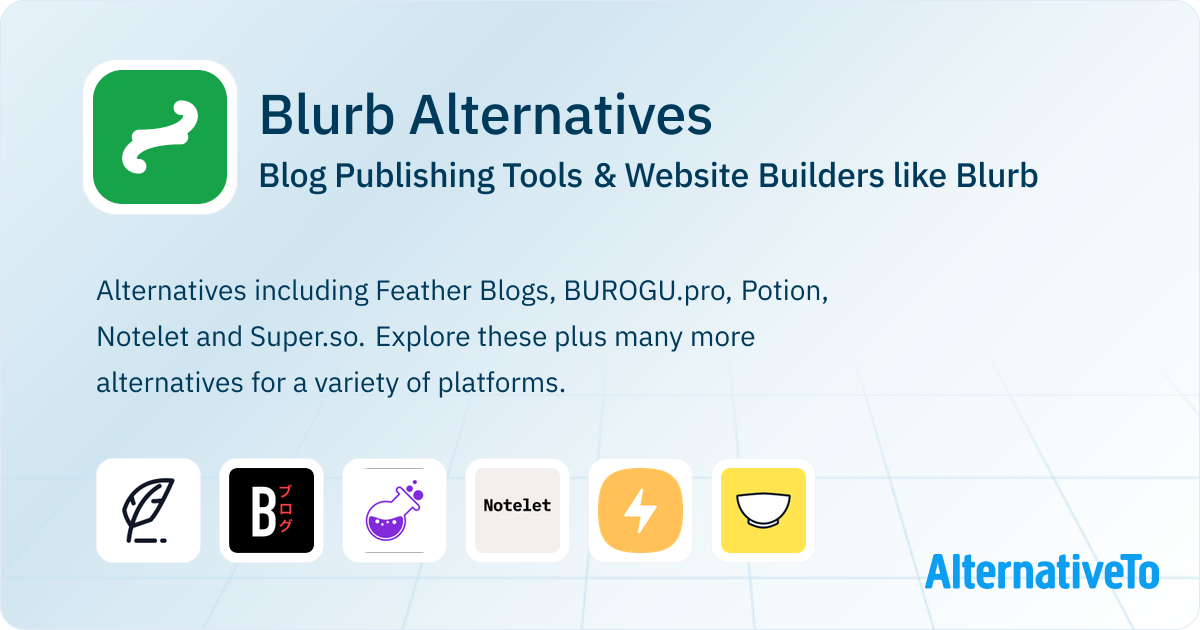 Blurb Alternatives: Top 6 Blog Publishing Tools | AlternativeTo