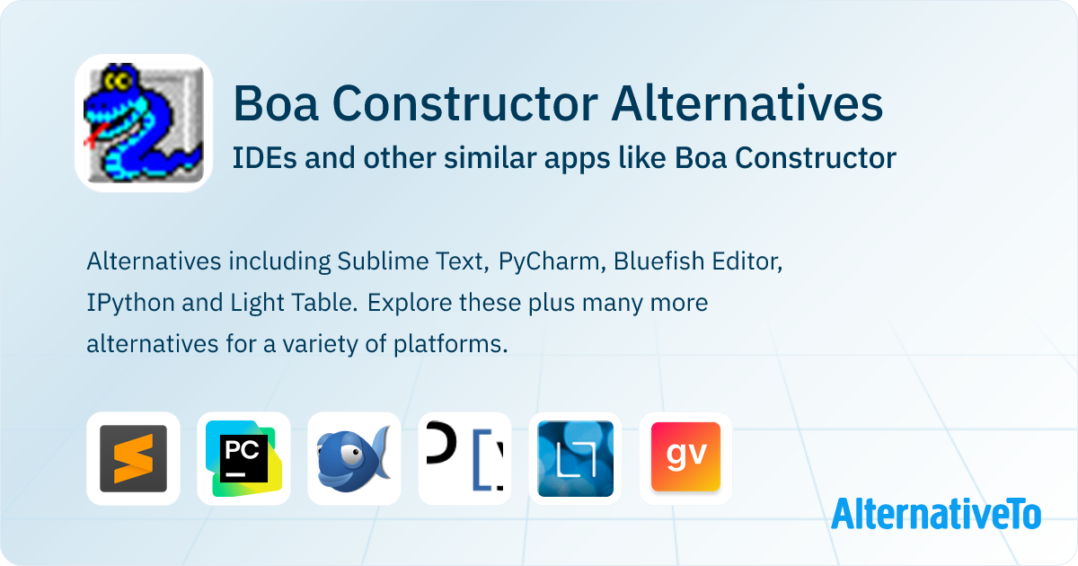 Boa Constructor Alternatives: Top 19 IDEs & Similar Apps | AlternativeTo