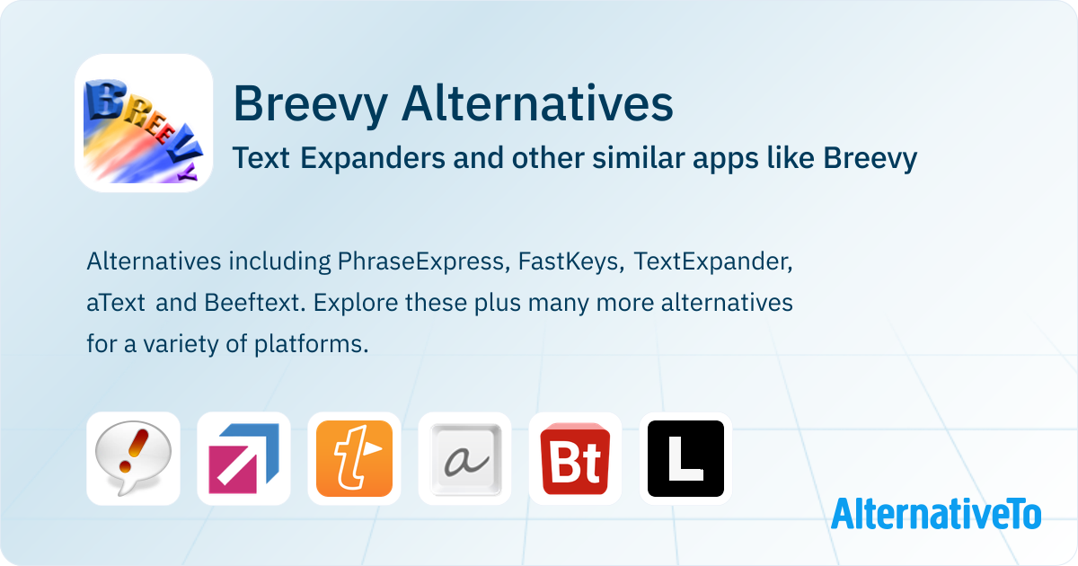 Breevy Alternatives: Top 12 Text Expanders & Similar Apps | AlternativeTo