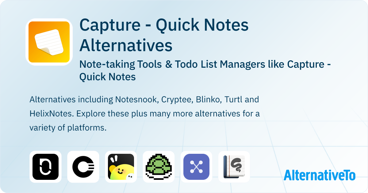 Capture - Quick Notes Alternatives: Top 12 Note-taking Tools ...