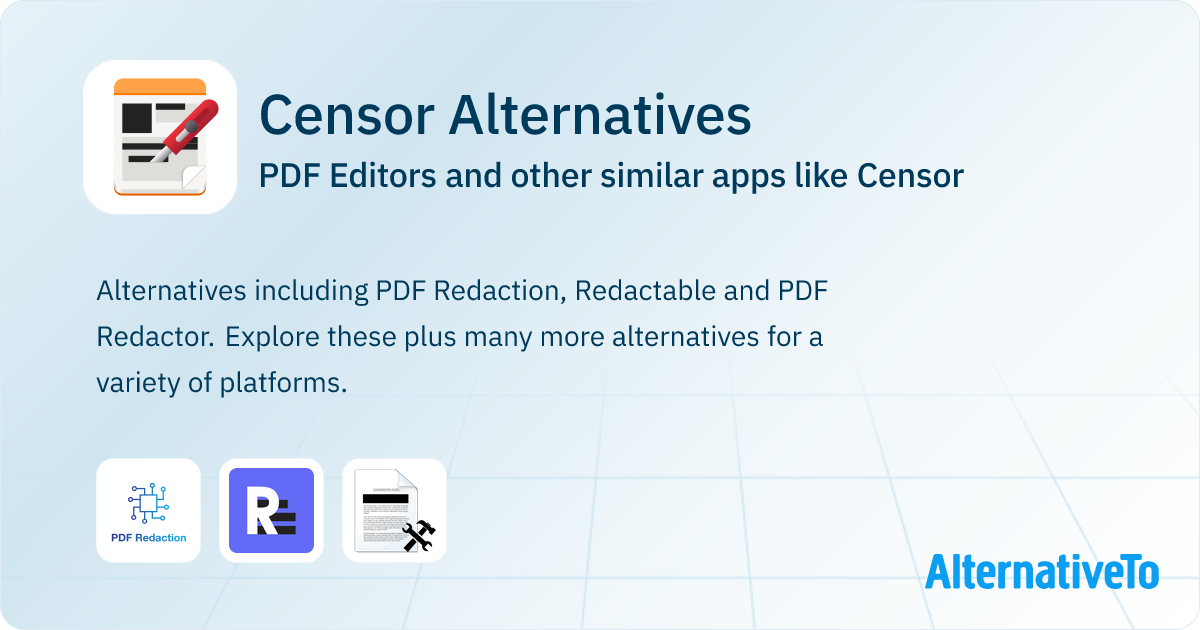 Censor Alternatives: Top 3 PDF Editors & Similar Apps | AlternativeTo