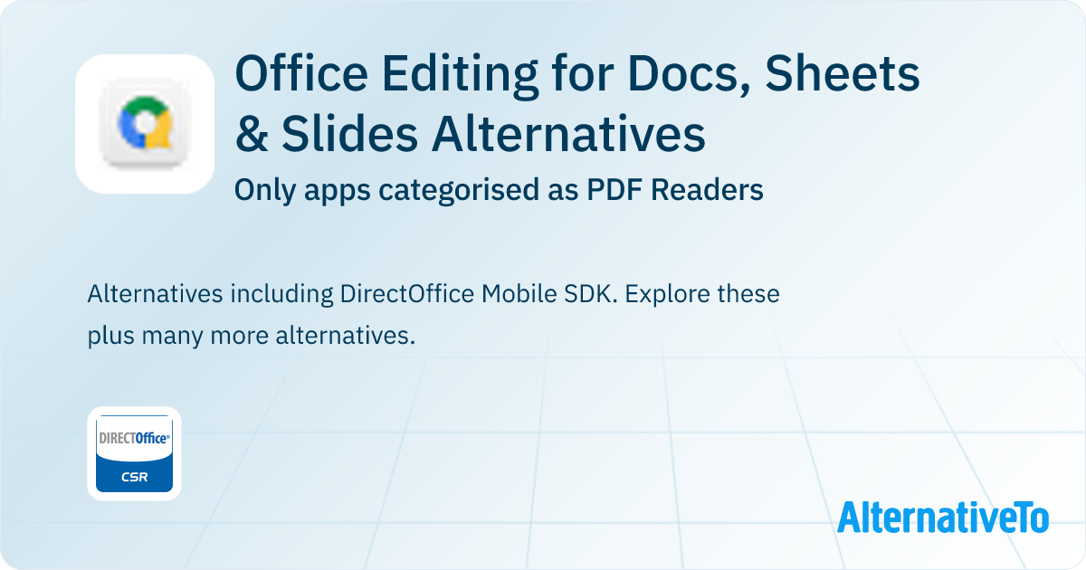 Office Editing for Docs, Sheets & Slides Alternatives: Top 1 PDF ...
