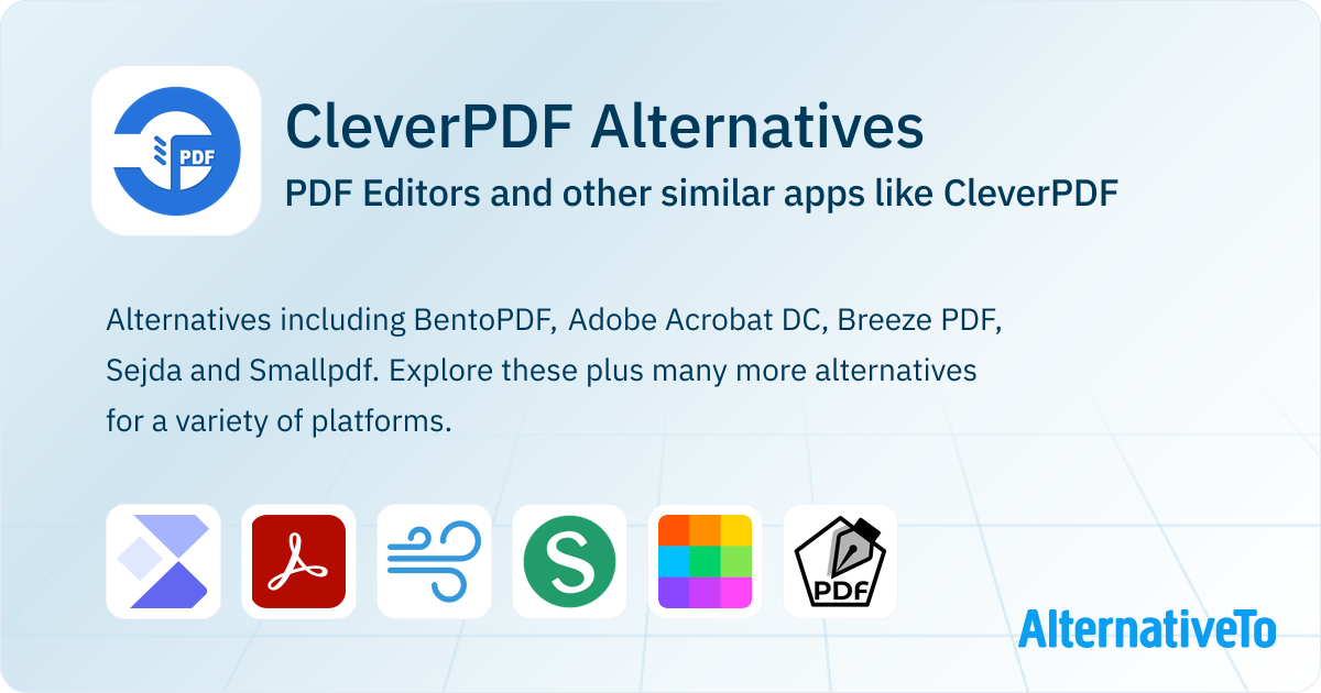 CleverPDF Alternatives: Top 12 PDF Editors & Similar Apps | AlternativeTo