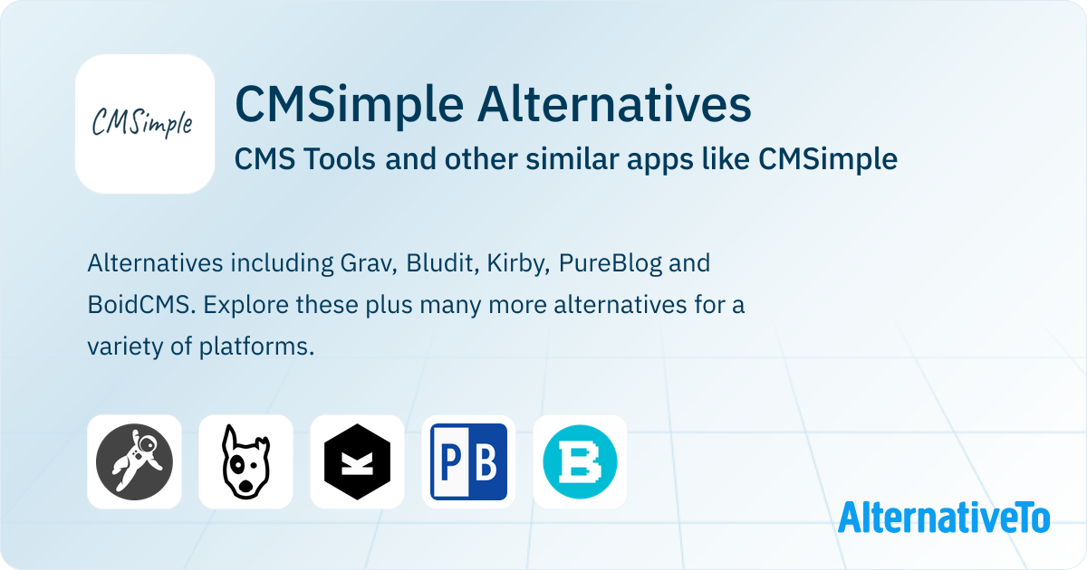CMSimple Alternatives: Top 5 CMS Tools & Similar Apps | AlternativeTo